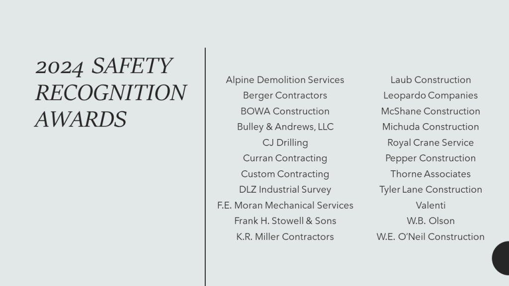 Safety Awards - Chicagoland Associated General Contractors AGC